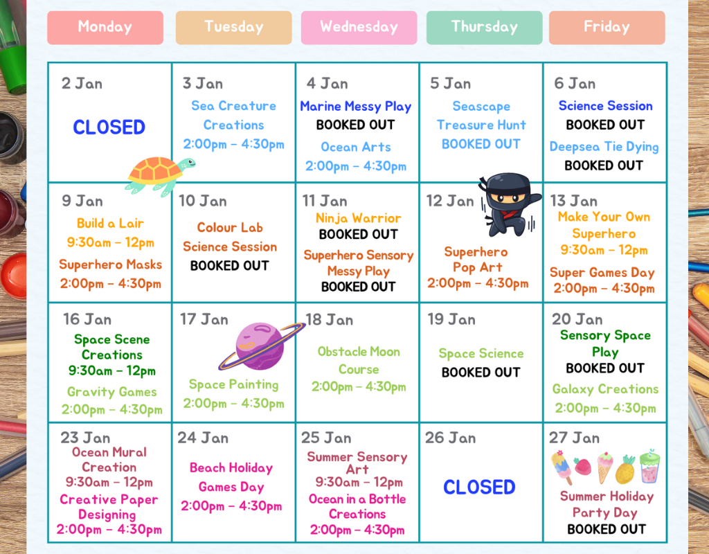 School Holiday Program | Share My Ability | January Activities For Kids